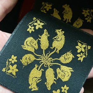 Rat King- Gold Screen Print Fabric Patch 10x10cm- Goth, Rat Lover Gift ...