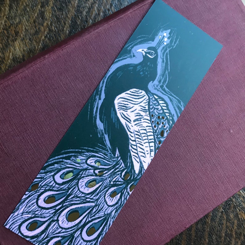 Deluxe Foiled Peacock 55x173mm Bookmark Perfect Gift for Book | Etsy