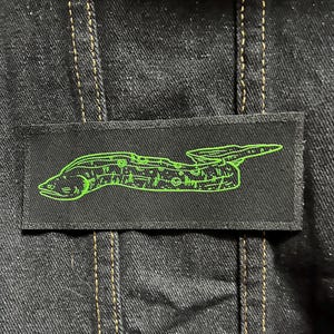 That’s a Moray!- Green Eel Screen Print Fabric Patch 13x5 Cm- Goth ...