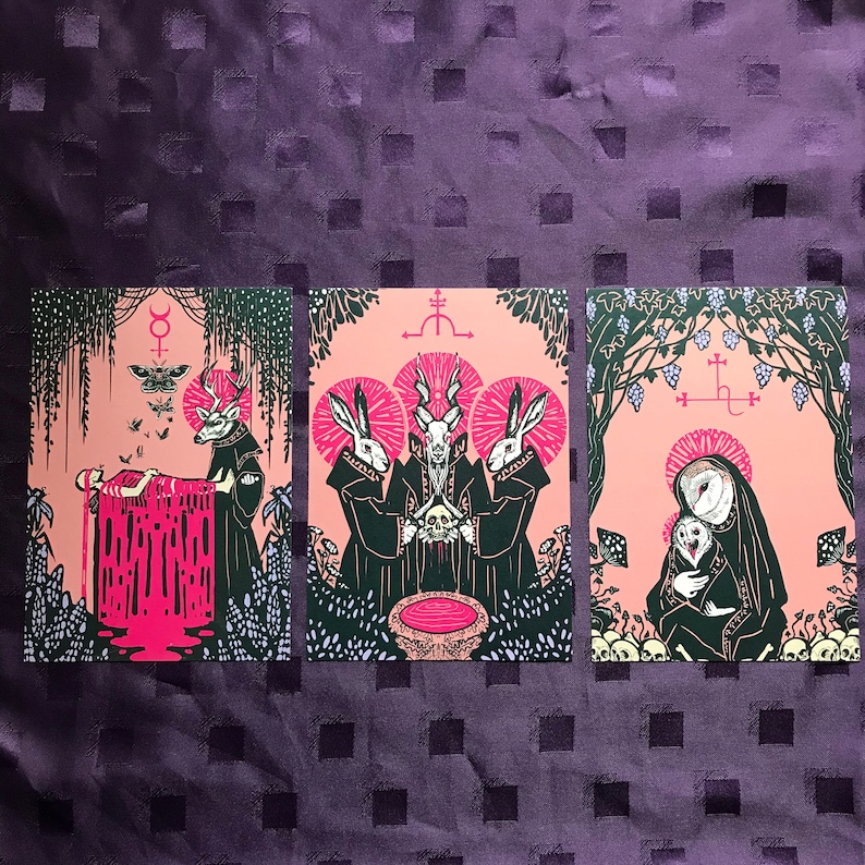 Ritual Triptych Set of 3 Prints 2 SIZES Gothic Art | Etsy UK