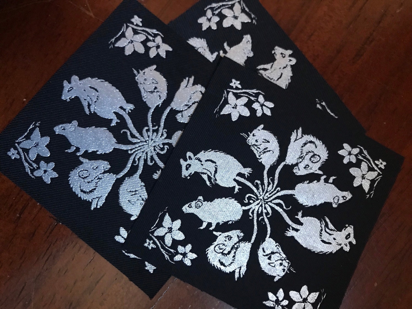 Rat King Silver Screen Print Fabric Patch 8x8cm Goth, Rat Lover Gift ...