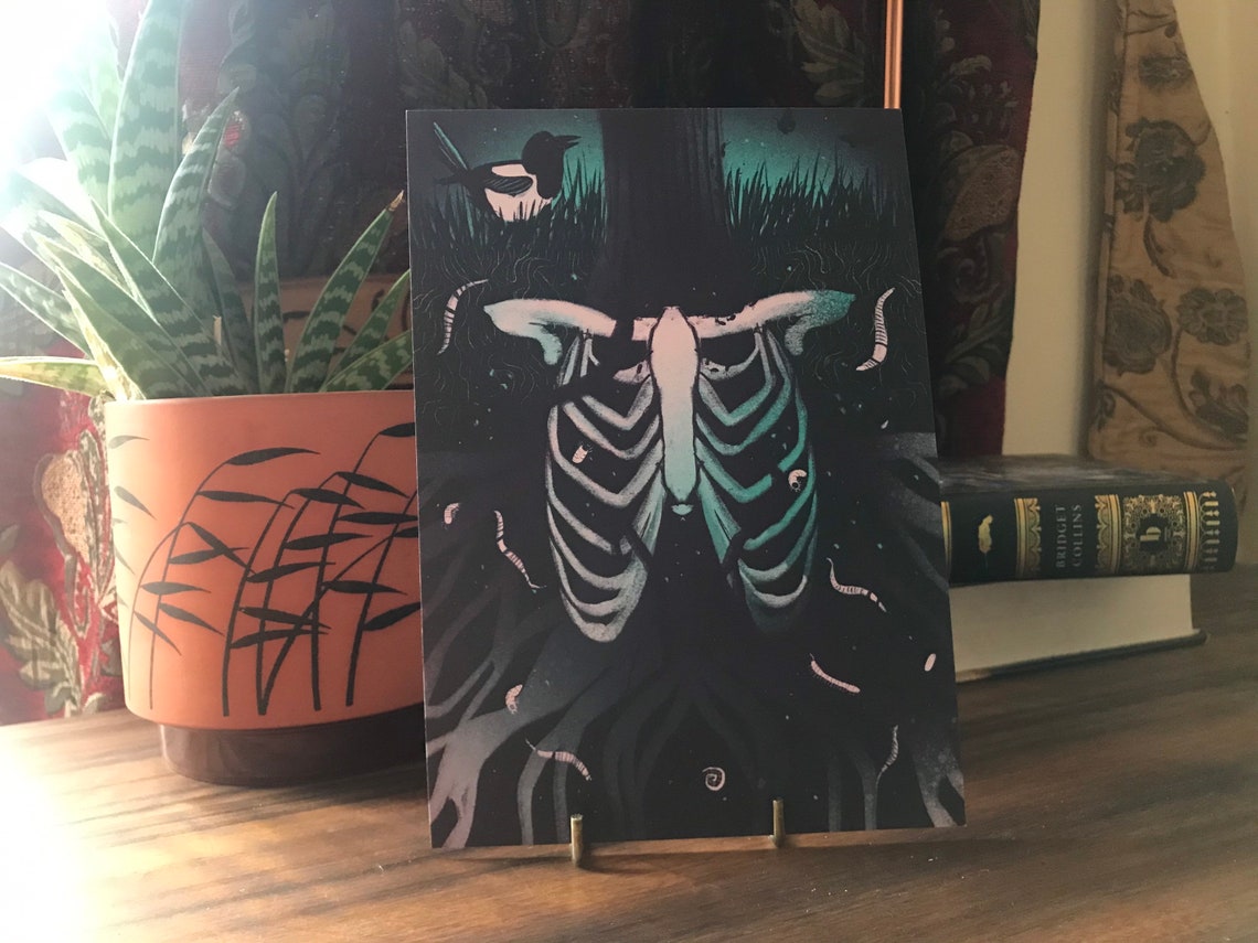 Gail A5 5.8x8.1 inch horror art print rib cage dark art | Etsy