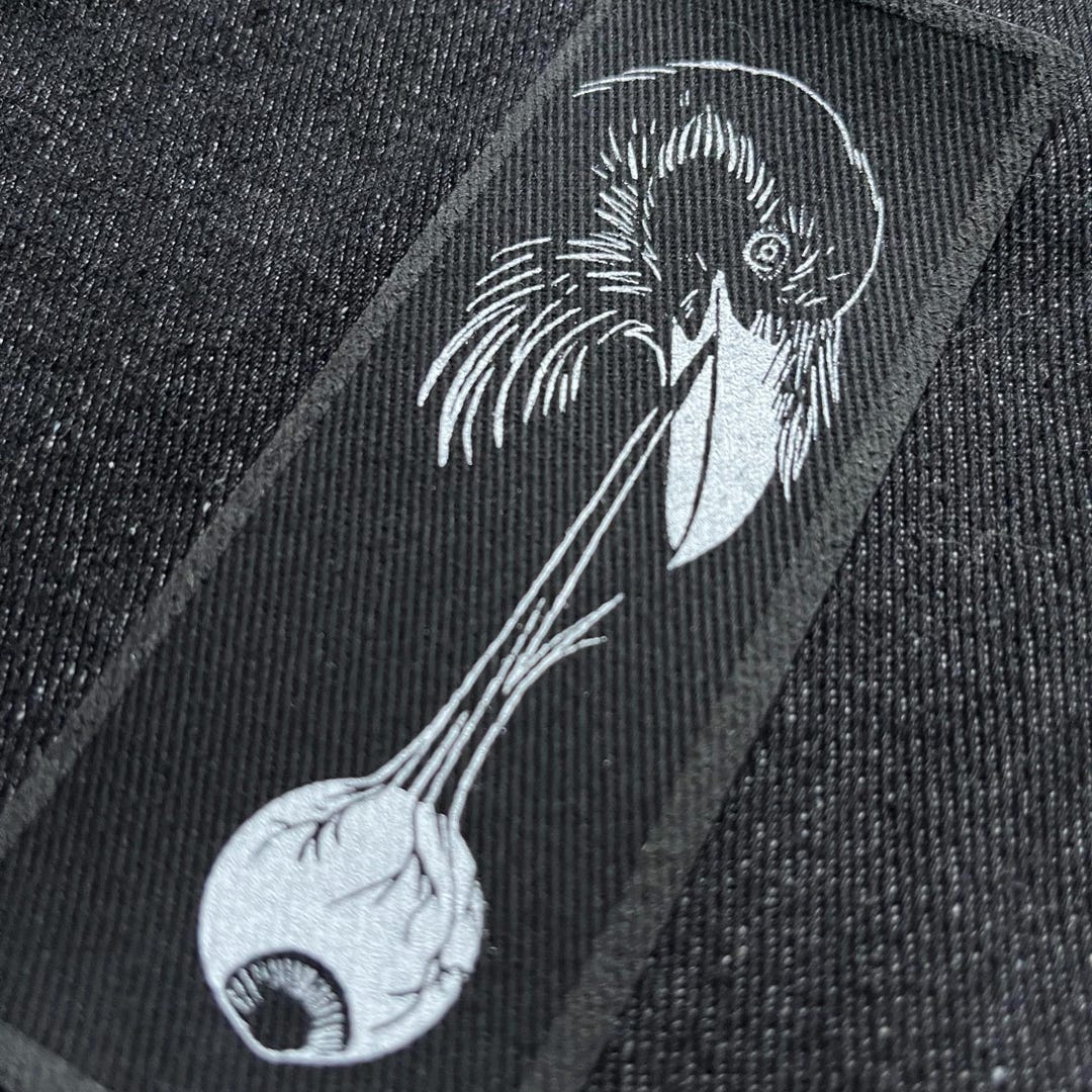 Wise Raven White Screen Print Fabric Patch 13x5 Cm- Goth, Punk, Patches ...