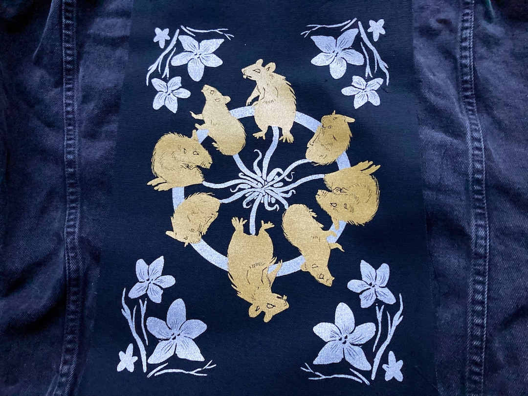 Rat King Screen Printed XL Back Patch-gothic Accessories, Occult, Rats ...