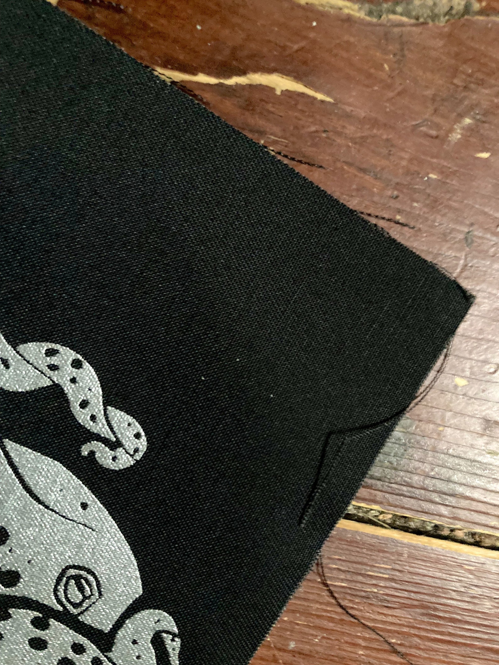 Ocean Bounty- 20cm Back Patch Silver Screen Print Fabric - Goth ...