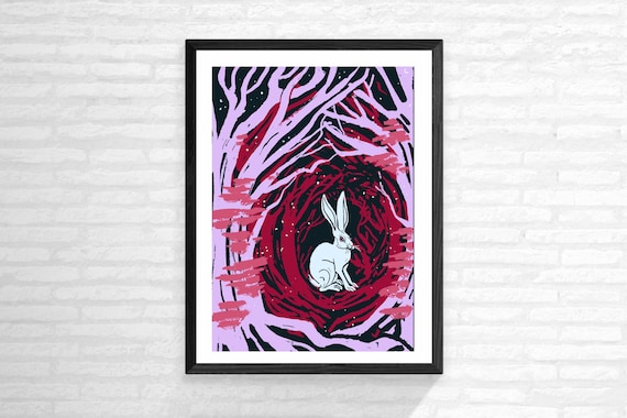 White Rabbit A5 art print dark art occult witchcraft | Etsy
