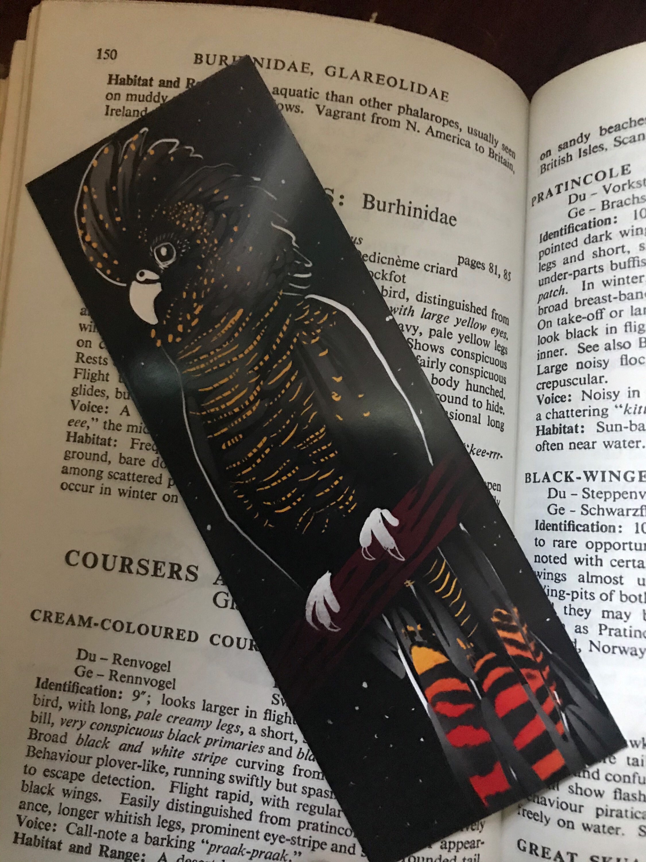 Red-tailed Black Cockatoo Bookmark!- 52x148mm Bird Bookmark, Perfect ...