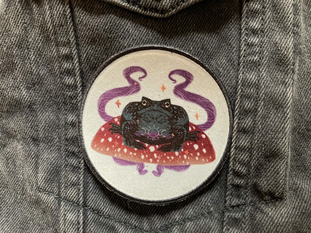 Witches Toad- Iron on Patch 8x8cm Circular- Goth, Toad Lover Gift, Punk ...