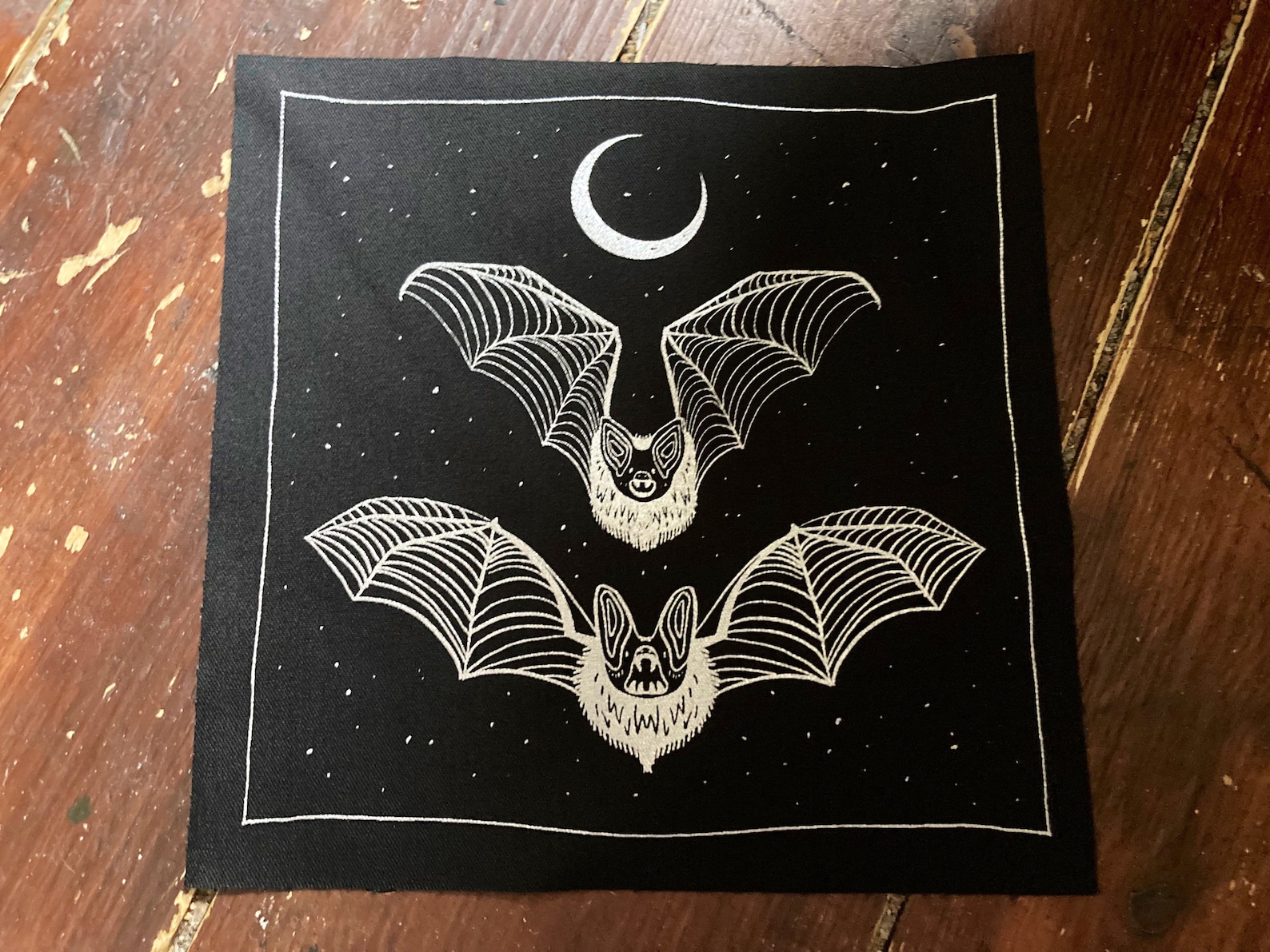 Midnight Bats Silver Screen Print Back Patch Goth Punk - Etsy