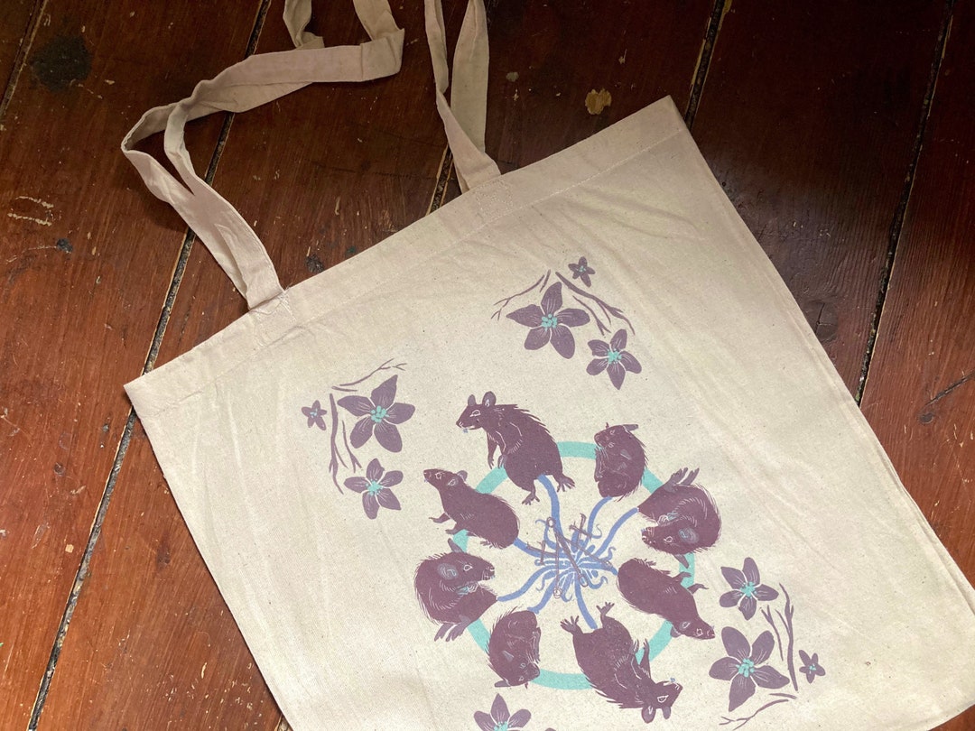 Rat King Natural 100% Cotton Tote Bag- Gothic Accessories, Occult, Rats ...