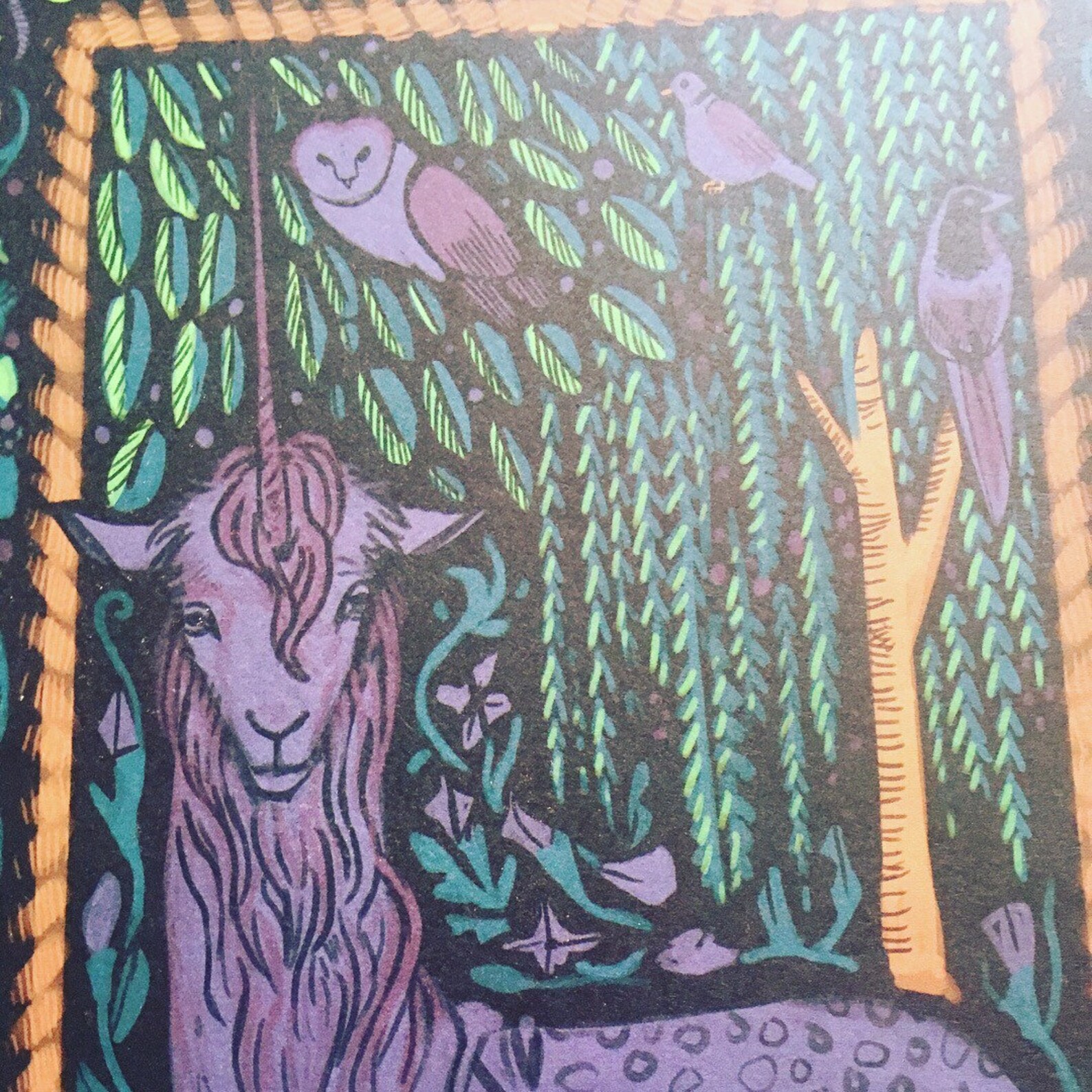 A4 Medieval Tapestry Unicorn Print Art Print College Dorm | Etsy