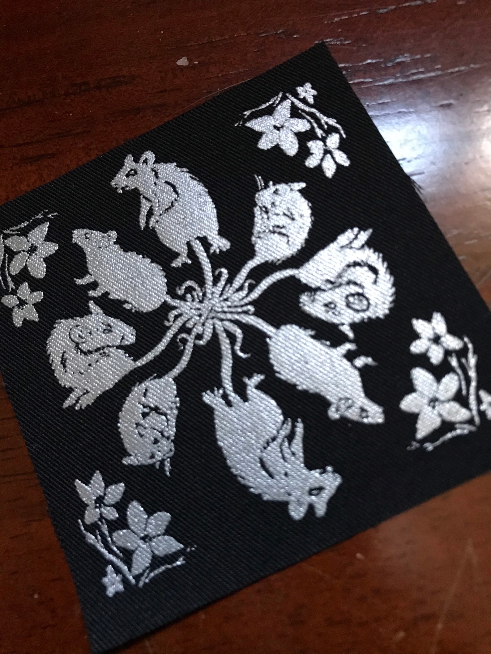 Rat King Silver Screen Print Fabric Patch 8x8cm Goth Rat | Etsy UK