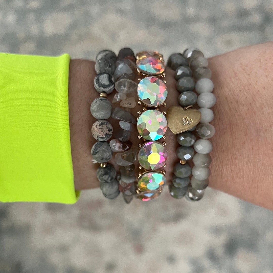 Stretch Bracelets, Pearl Fabulous Stack Bead Bracelet Stack, Rare Bird ...