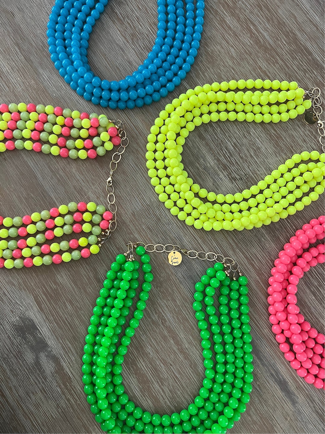 Neon Jewelry Neon Necklace 80s Jewels Electric Jewelry Neon Pink ...