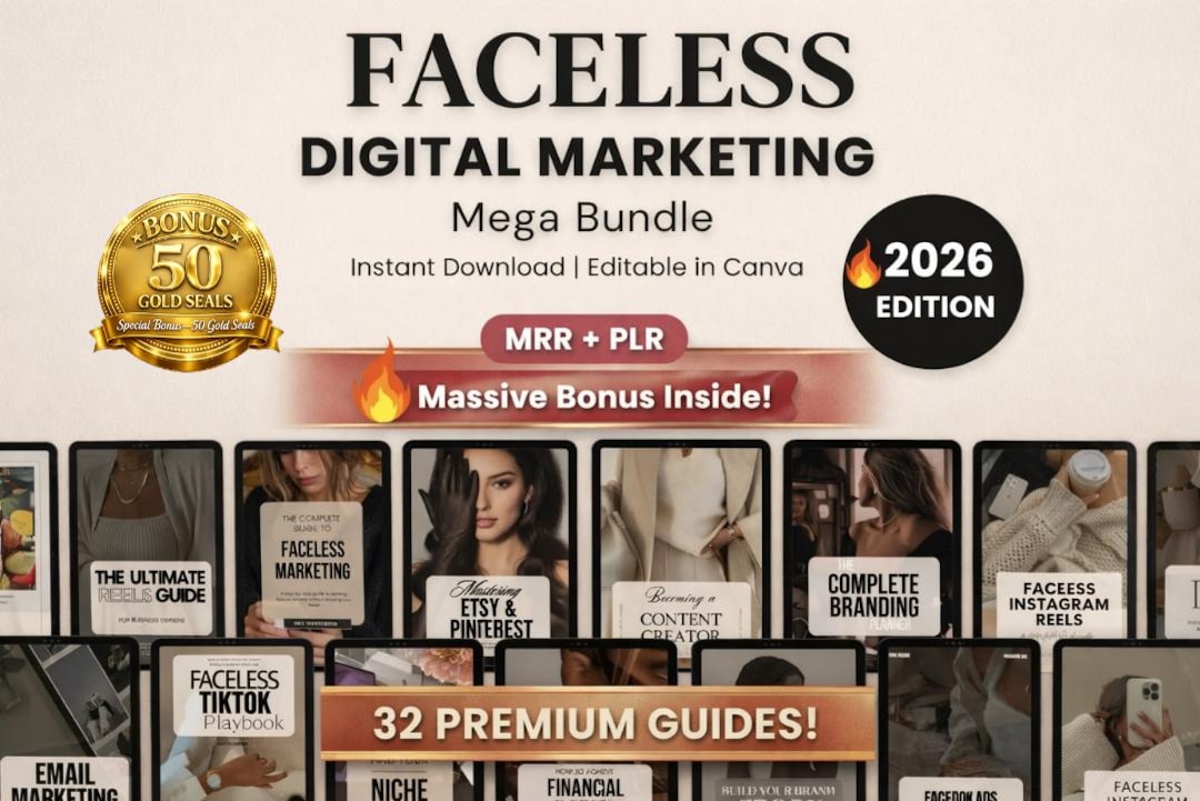 Faceless Digital Marketing Mega Bundle – 2026 Edition (PLR + MRR ...