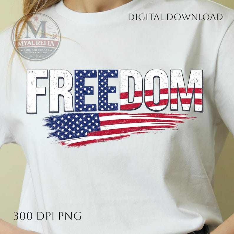 Vintage Freedom USA Flag Sublimation PNG (digital Download) - Etsy