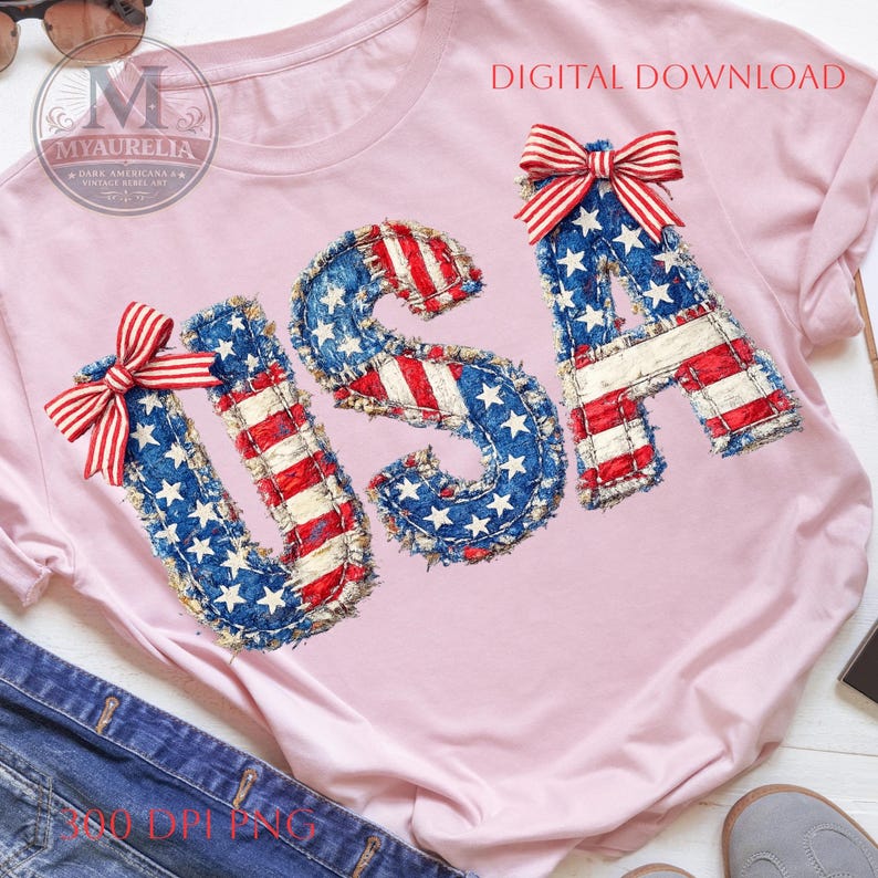Rustic American Flag USA Letters, Fourth of July Sublimation Design ...