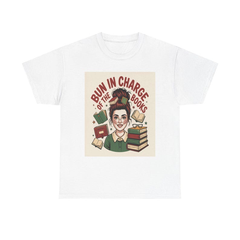 School Librarian T-shirt – Messy Bun Books Tee, Funny Library Apparel ...