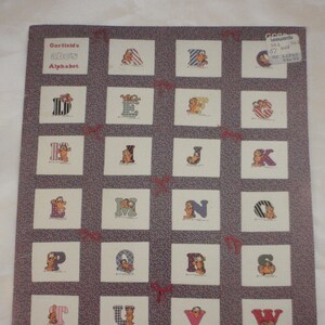Garfield's Abc's Alphabet Cross Stitch Book Millcraft GCSB9 1987 - Etsy