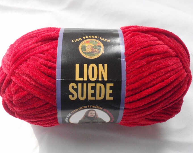 Discontinued Lion Brand Lion Suede Yarn Solids- Scarlet - Etsy