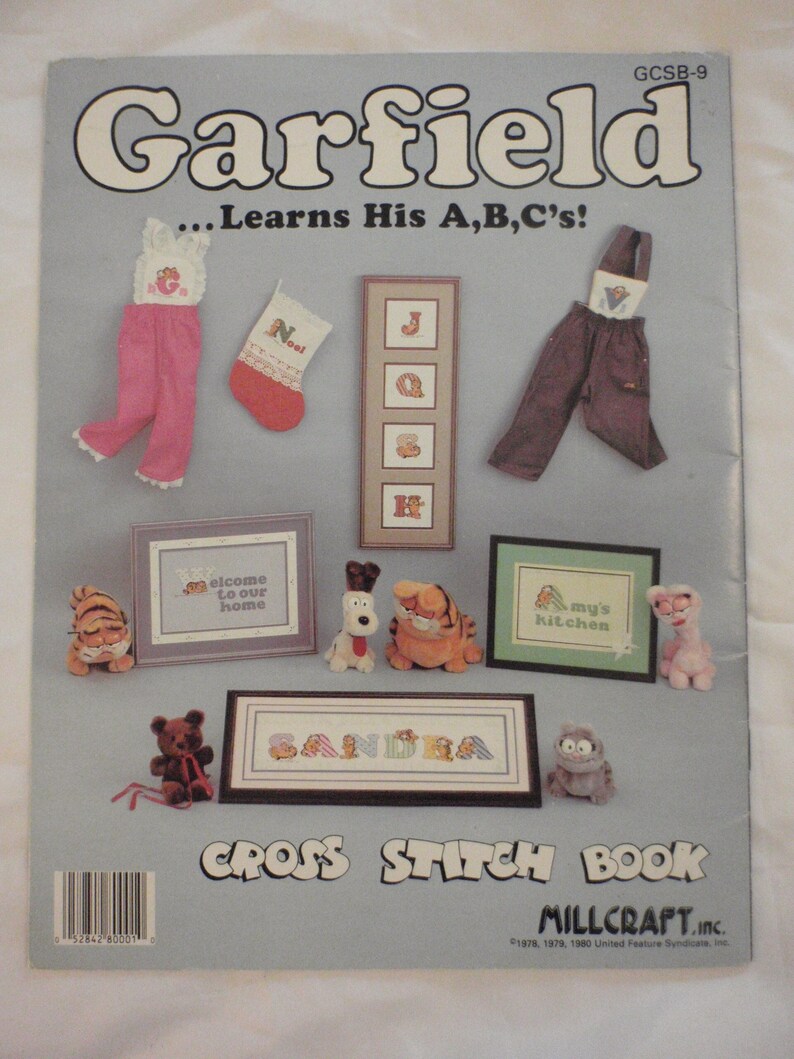 Garfield's Abc's Alphabet Cross Stitch Book Millcraft GCSB9 1987 - Etsy