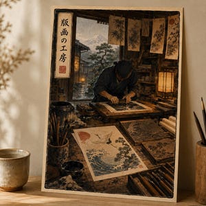 Japanese Workshop Poster on Cardboard - Minimalist Japanese Style ...