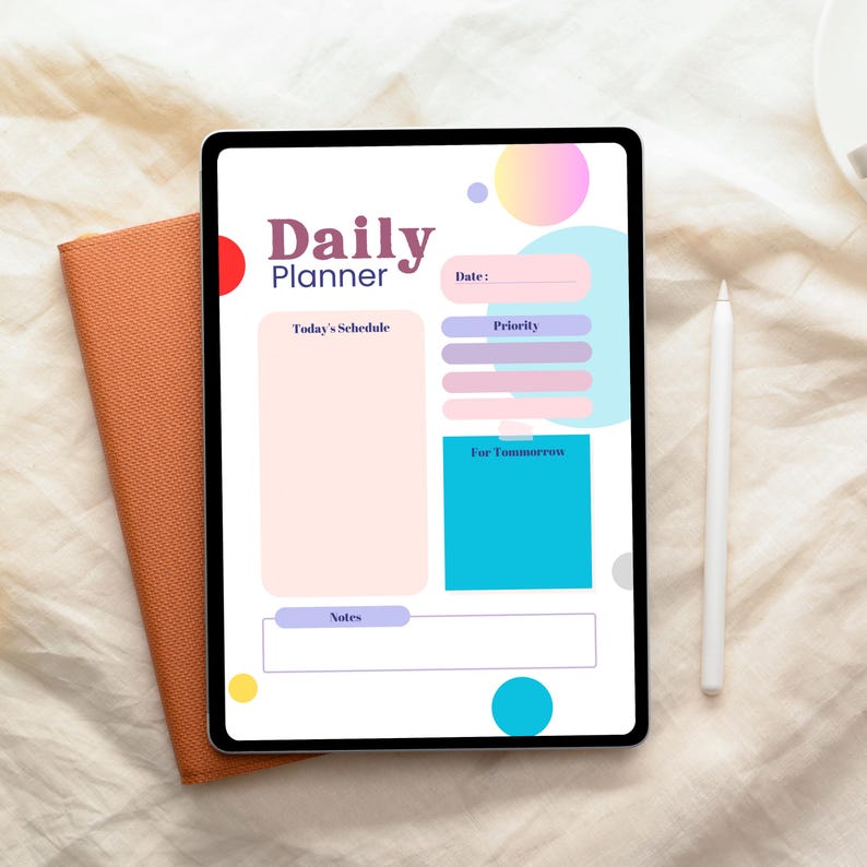 Daily Planner: Printable and Fillable Productivity Organizer (digital ...