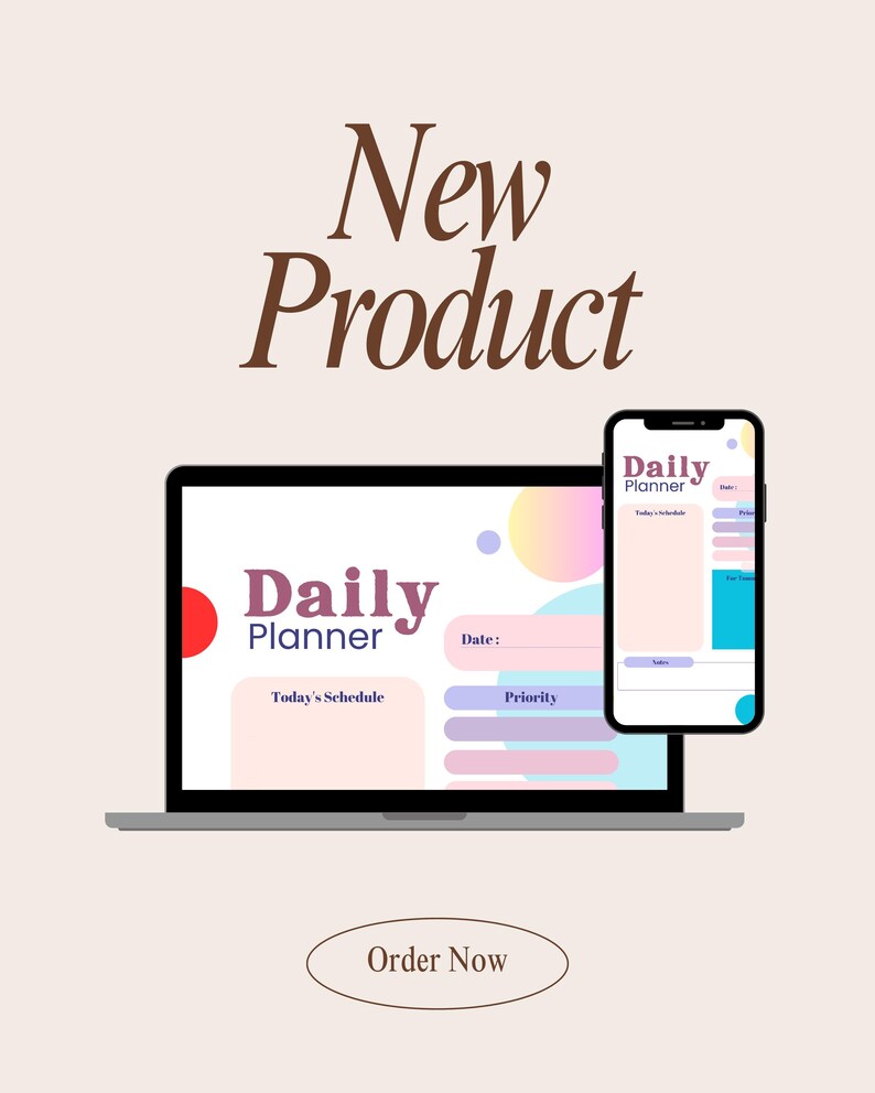 Daily Planner: Printable and Fillable Productivity Organizer (digital ...