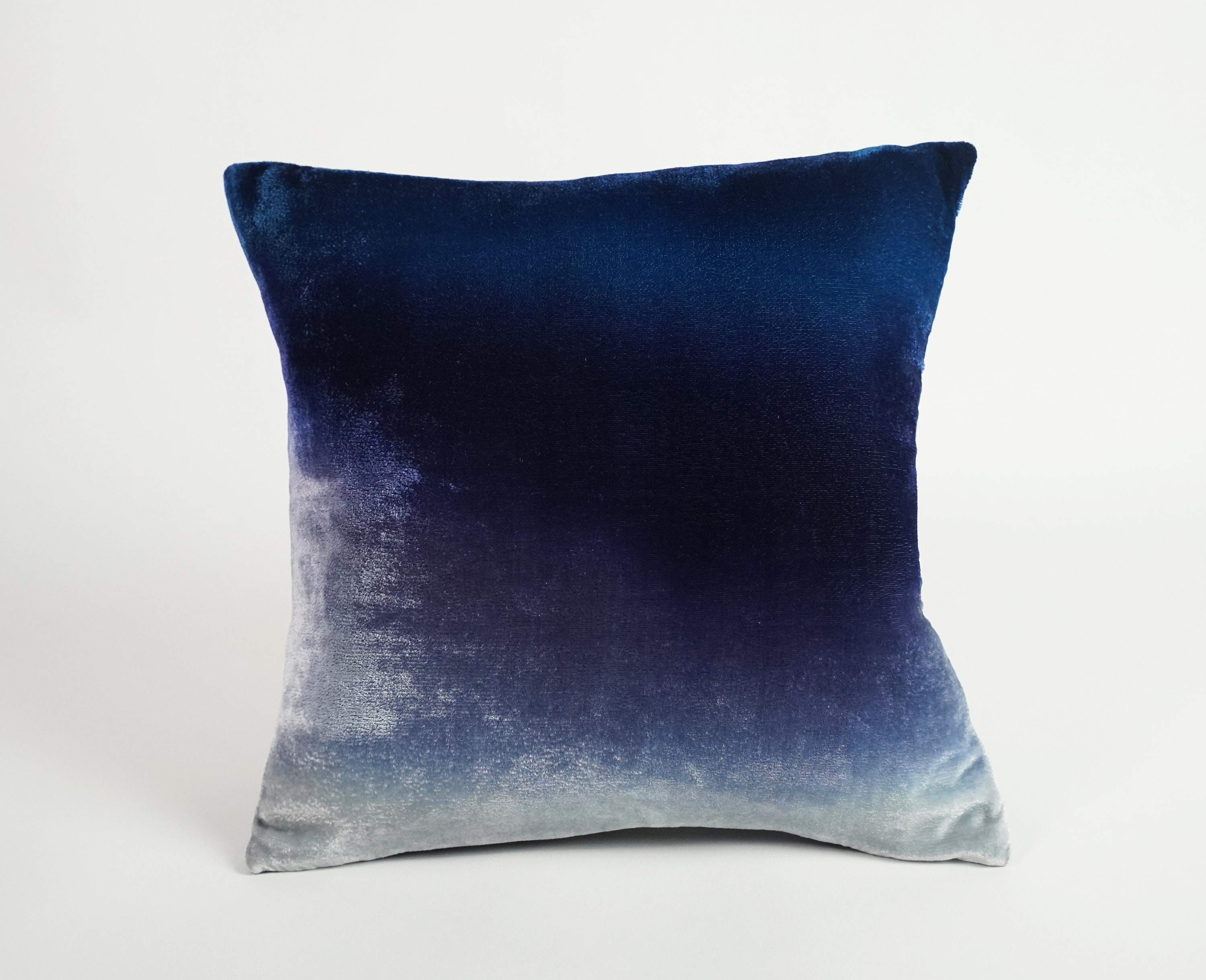 Deep Blue Velvet Pillow Cover Hand Painted 12 30cm | Etsy UK