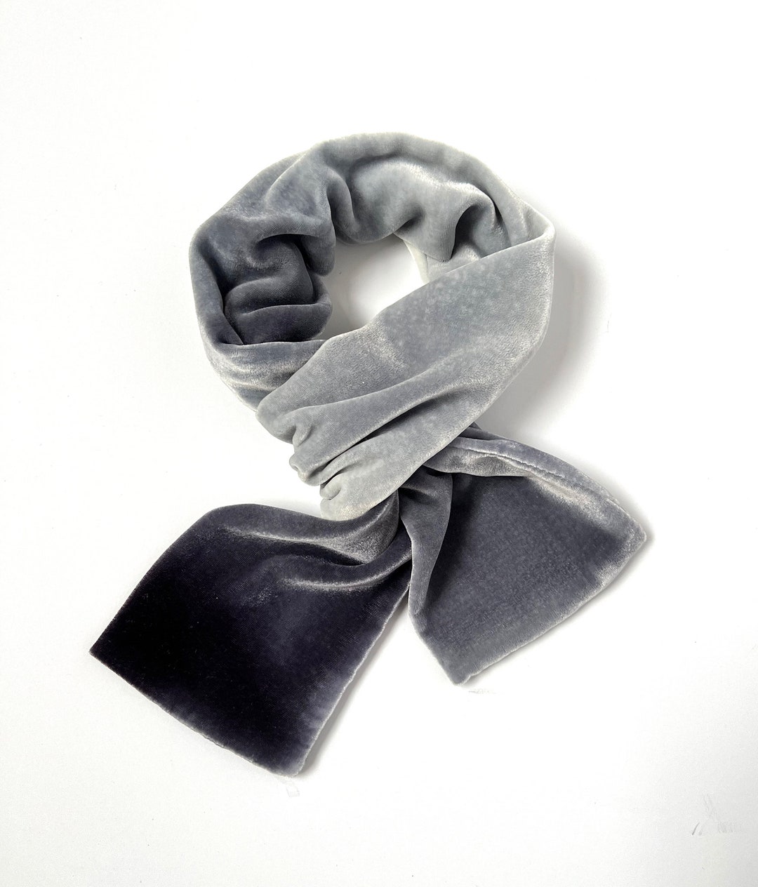 Gray Velvet Small Scarf Hand-painted Ombre Velvet Uk - Etsy