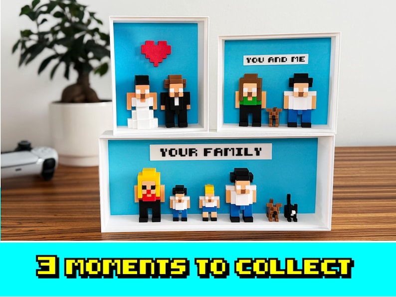 Personalized Pixel Small Family or Pet Frame | Custom Retro Gaming ...