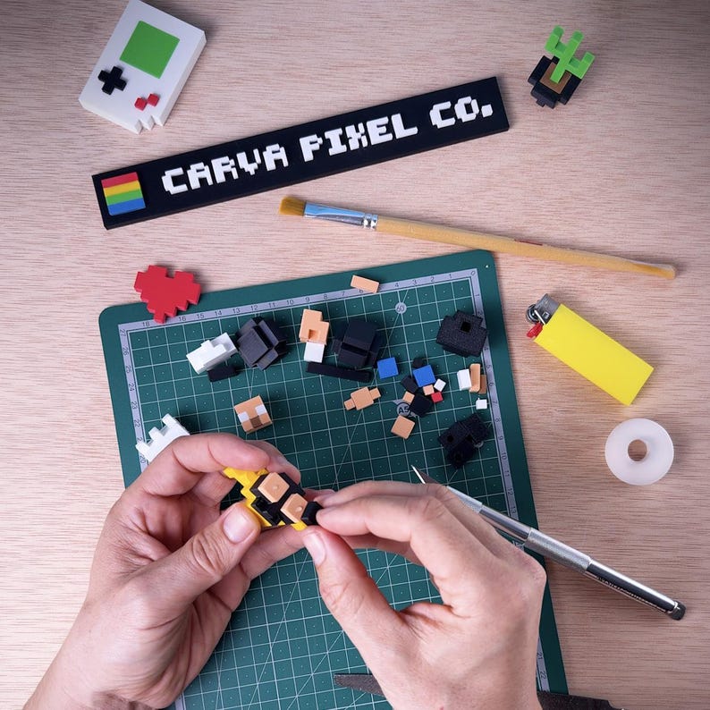 Personalized Pixel Small Family or Pet Frame | Custom Retro Gaming ...