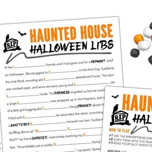 Funny Halloween Mad Lib Game for Kids & Tweens - Haunted House Ghost ...