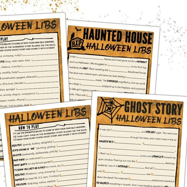 Ghost Story Mad Libs - Etsy