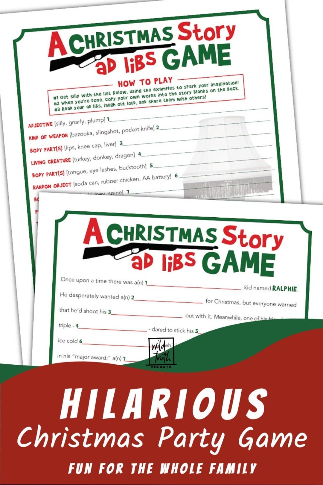 Christmas Story Mad Lib Game for Adults & Kids (printable) - Etsy