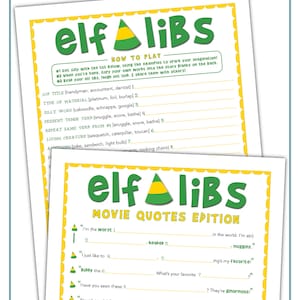 Elf Libs Movie Quotes Madlib - Christmas Game for Kids & Adults - Etsy