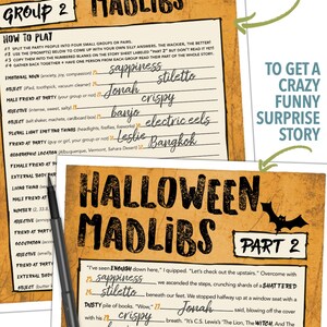 Ghost Story Halloween Mad Lib Group Game - Adults, Teens, & Tweens - Etsy