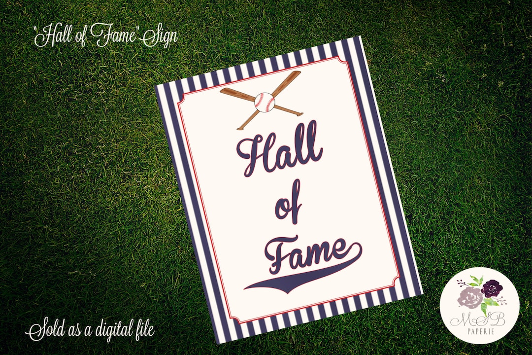 PRINTABLE Baseball Themed Signs - "hall of Fame" - Etsy