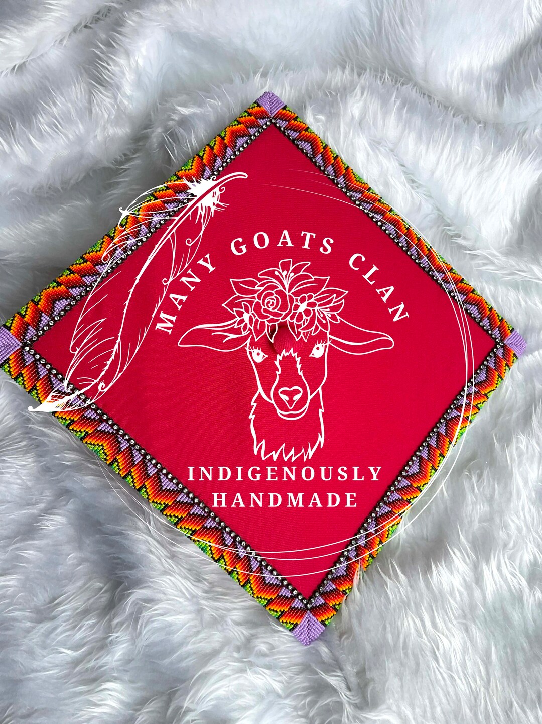 Beaded Graduation Cap Adult Red - Etsy