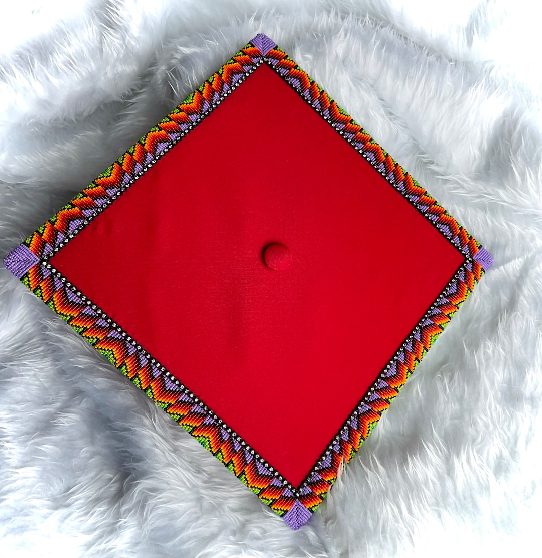 Beaded Graduation Cap Adult Red - Etsy