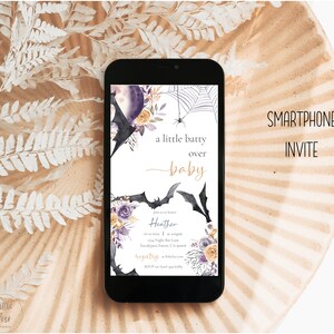 A Little Batty Over Baby Evite, Bat Baby Shower Invitation - Etsy