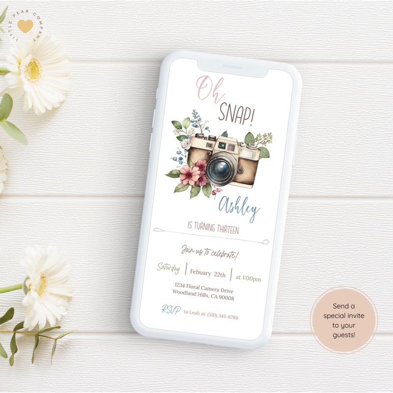 Camera Invitation - Etsy