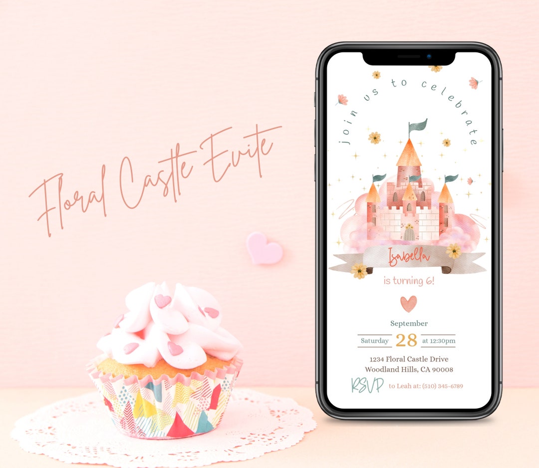 Castle Invite, Castle Party Evite, Castle Birthday Invitation, Princess ...