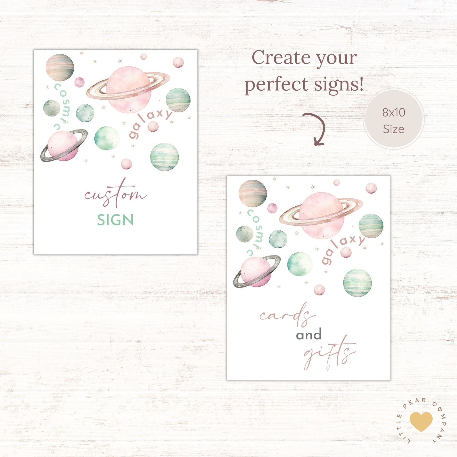 Editable Outer Space Pastel Birthday Sign, Printable Galaxy Party Sign ...