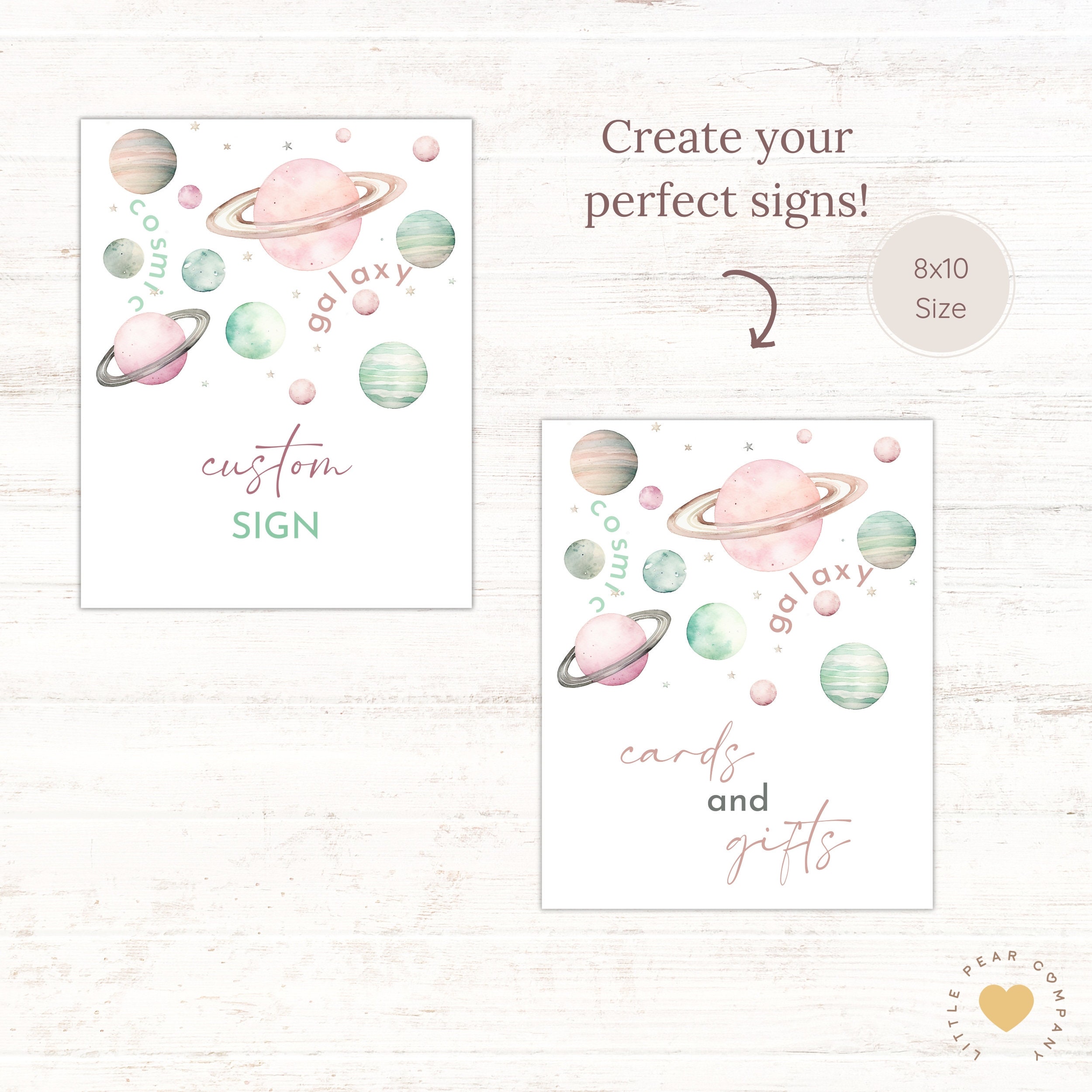Editable Outer Space Pastel Birthday Sign, Printable Galaxy Party Sign ...