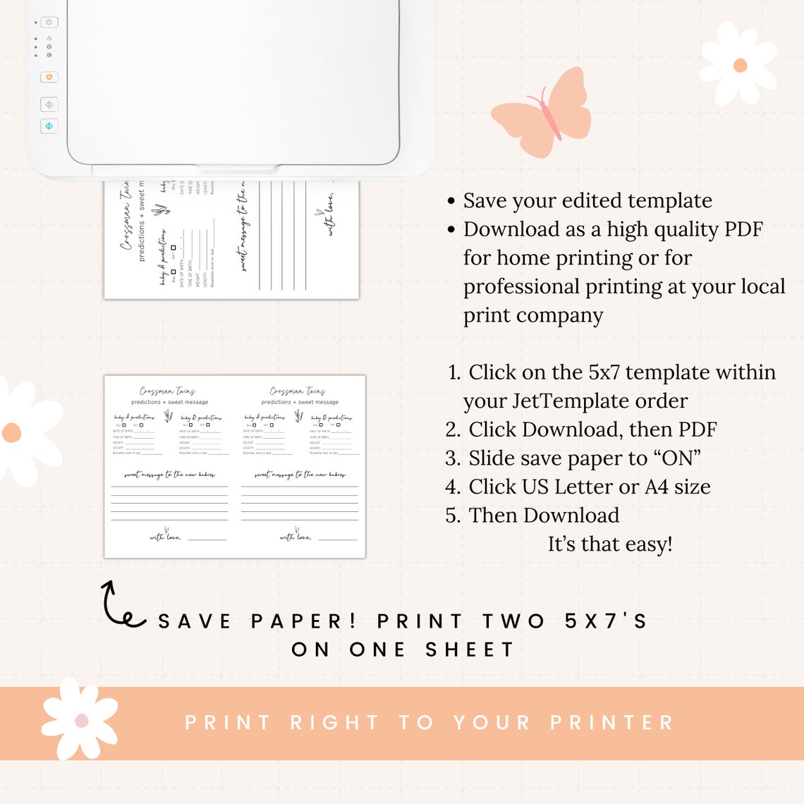 Twin Prediction Activity Sheet, 8x10 Twin Baby Prediction Game, Baby ...