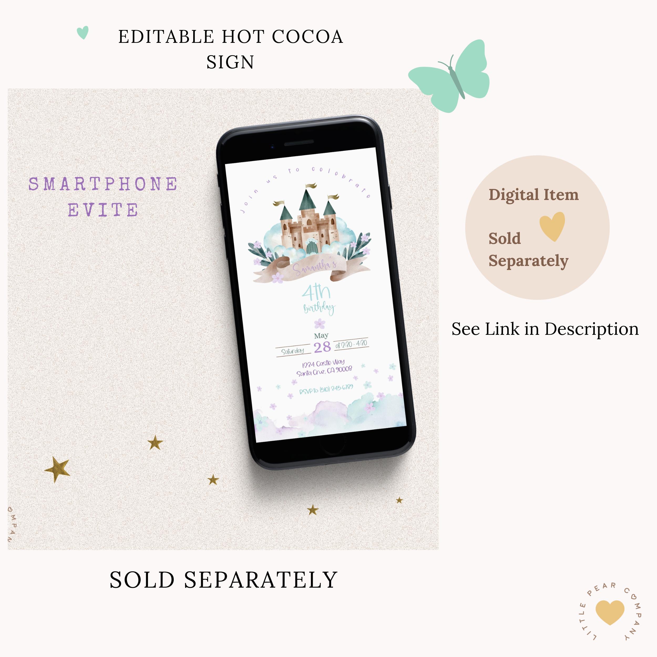 Castle Birthday Invitation, Printable Princess Party Invite, Editable ...