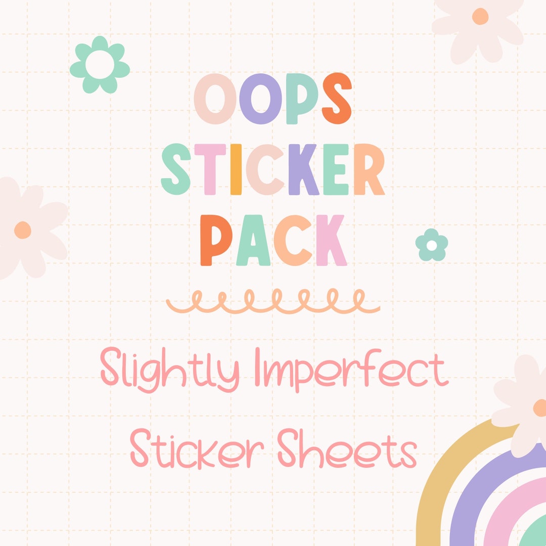 Oops Sticker Sheet Grab Bag Mystery Stickers, Slightly Imperfect ...