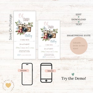 Vintage Camera Birthday Party Invitation, Oh Snap Photography Birthday ...