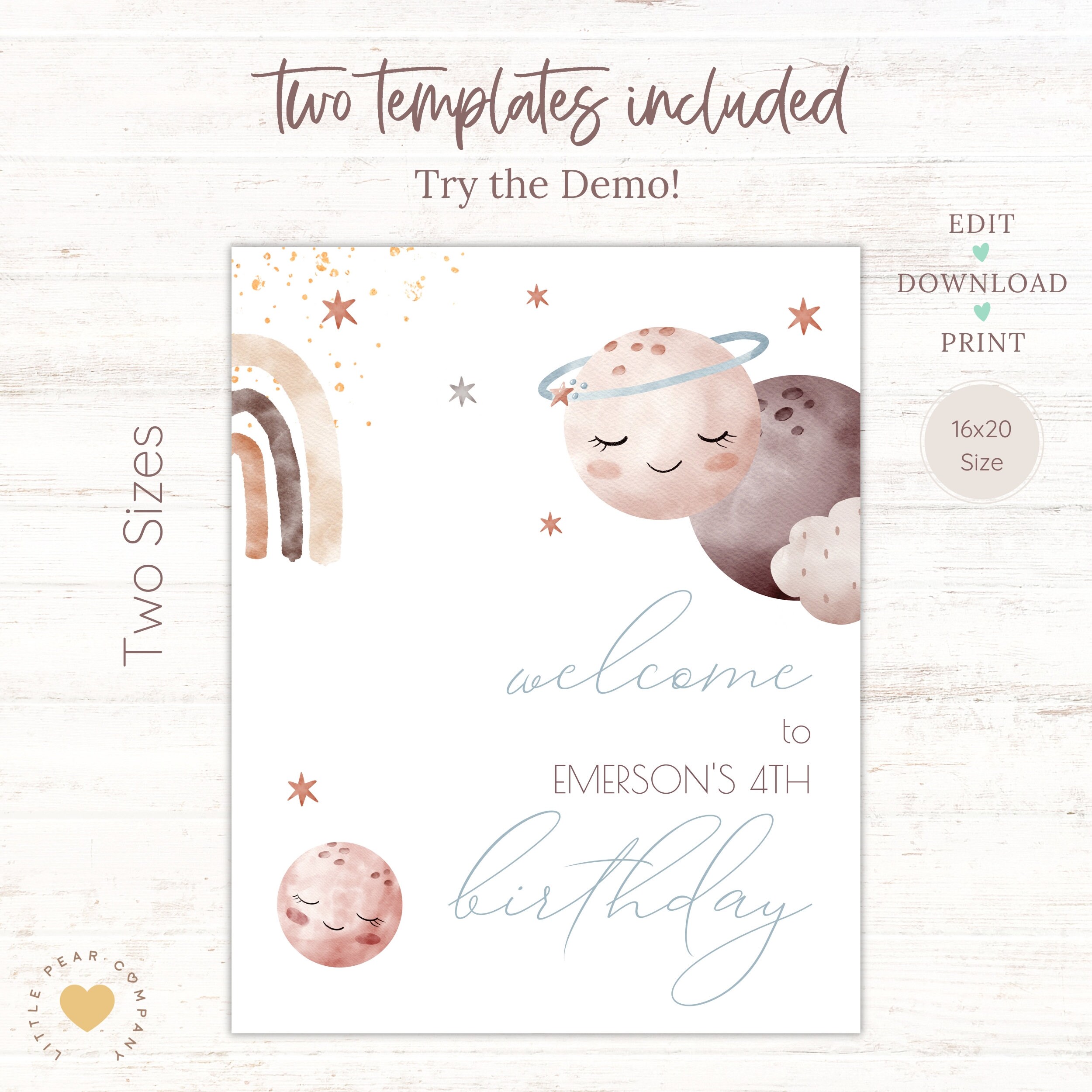 Editable Outer Space Birthday Sign, Printable Galaxy Party Sign ...